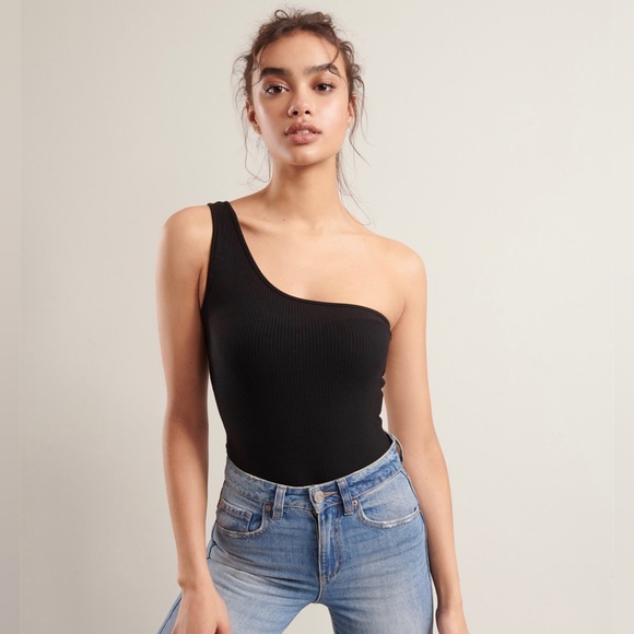 Garage | Tops | One Shoulder Black Bodysuit | Poshmark